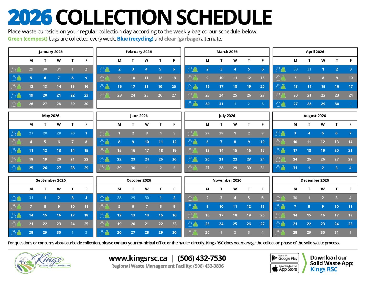 Collection Calendar – KingsRSC